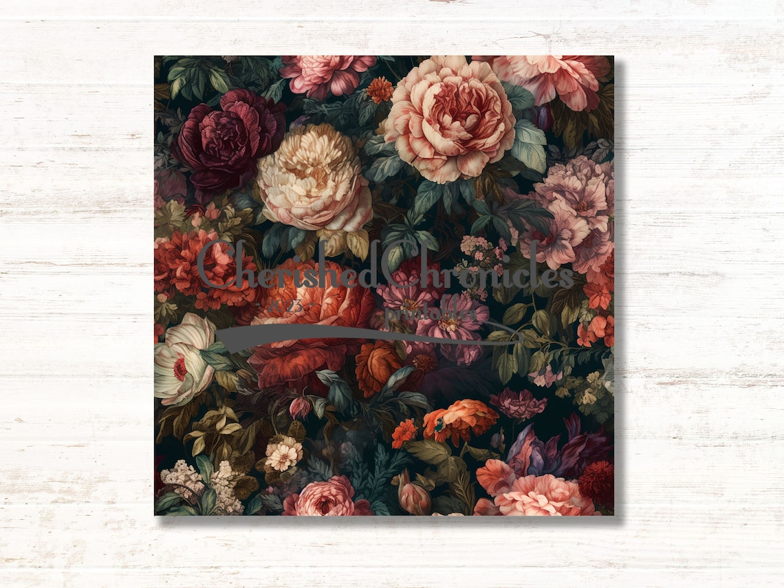 Baroque Roses Seamless Pattern, Retro Roses, Shabby Chic Background ...