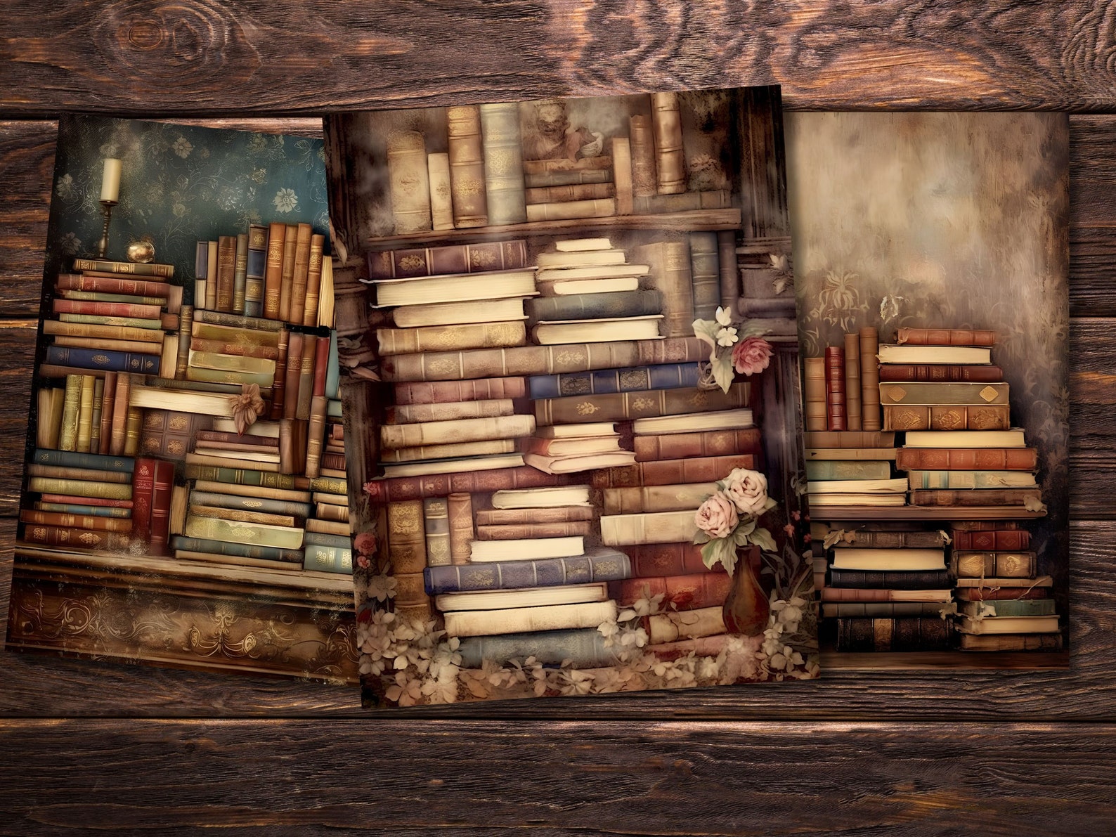 34 Victorian Era Book Arrangements, Journal Papers, Dark Academia ...