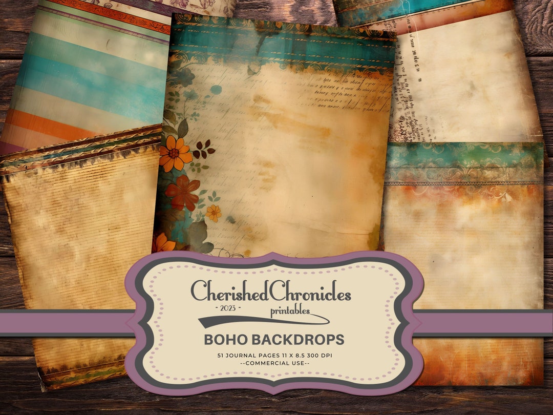 51 Boho Backdrops Journal Papers, Boho Journal, Boho Paper, 8.5x11 Inch ...