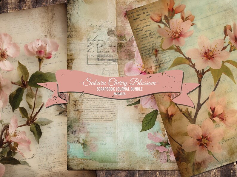 Sakura Blossom Themed Printable Journal Scrapbooking Pack 56 - Etsy