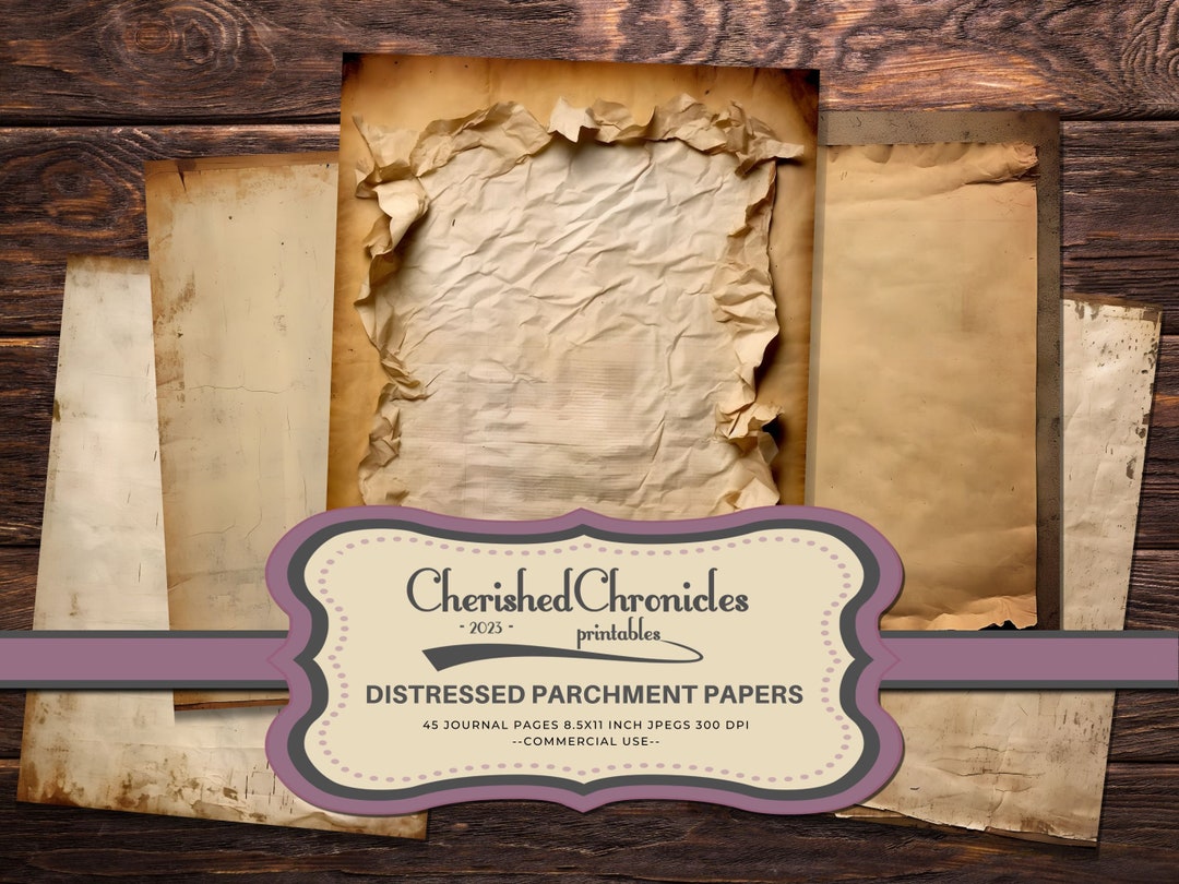 Distressed Parchment Paper: 45 Vintage Junk Journal Pages (digital ...