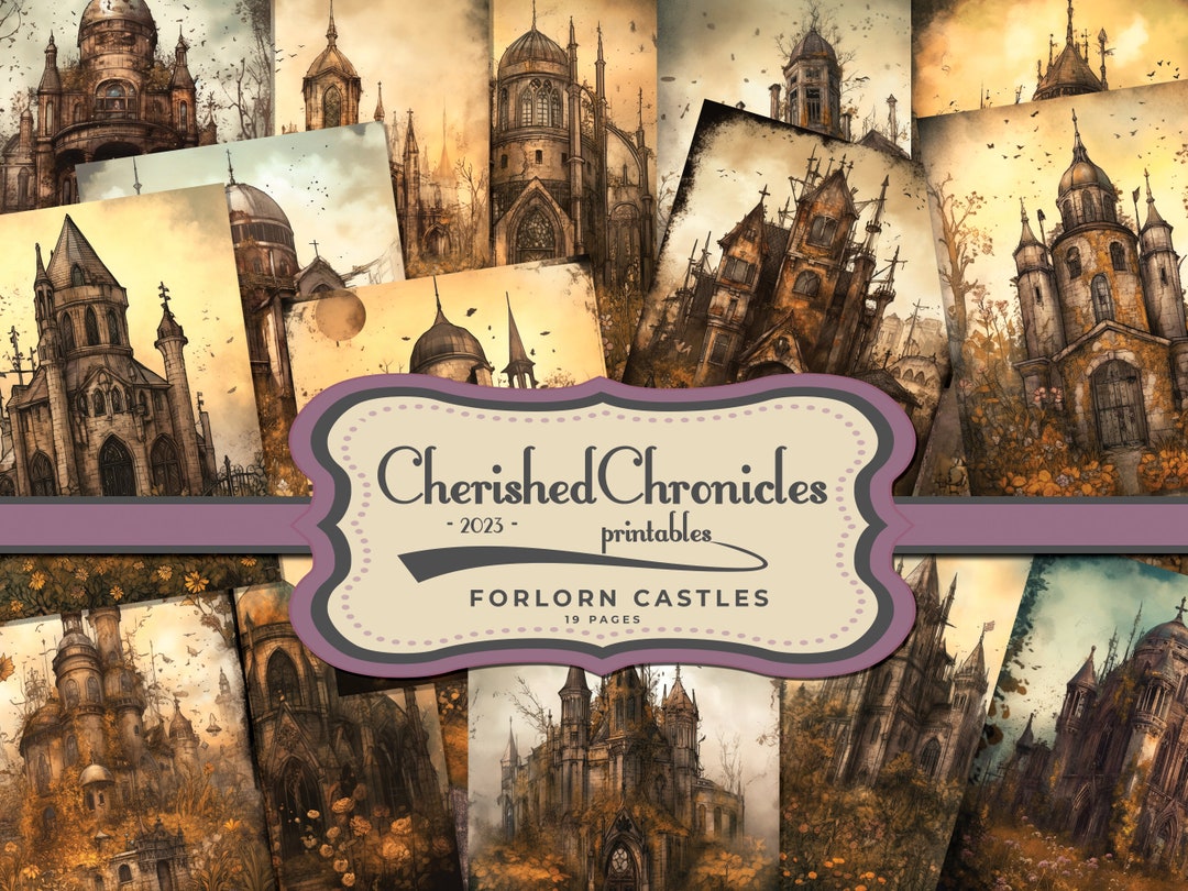 Forlorn Castle Junk Journal Pages, 19 Printable Sheets, Gothic ...