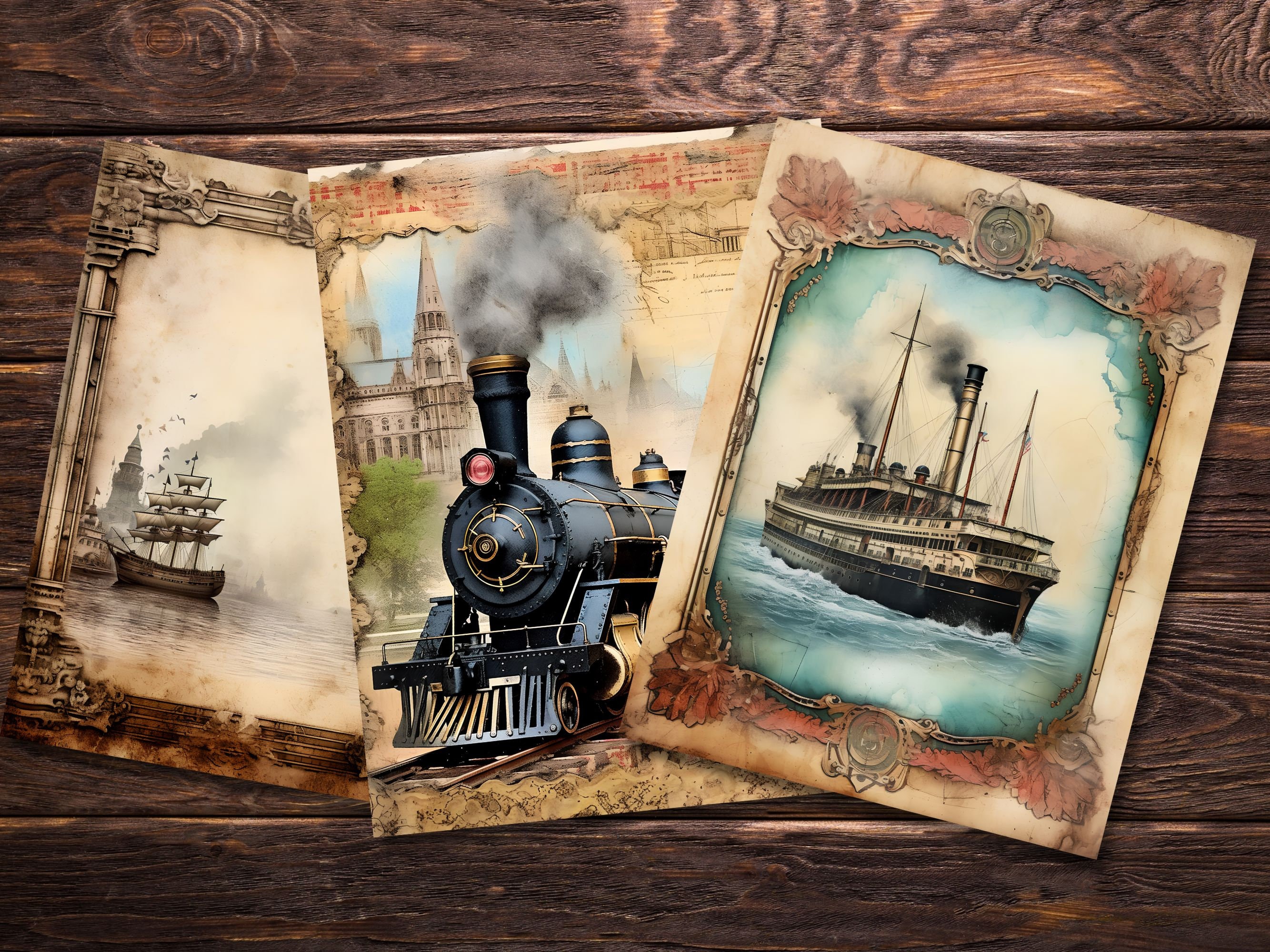 31 Victorian Era Travel Junk Journal Pages, Vintage Ephemera, 8.5x11 ...