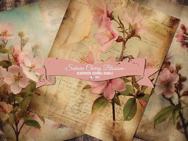Sakura Blossom Themed Printable Journal Scrapbooking Pack 56 - Etsy