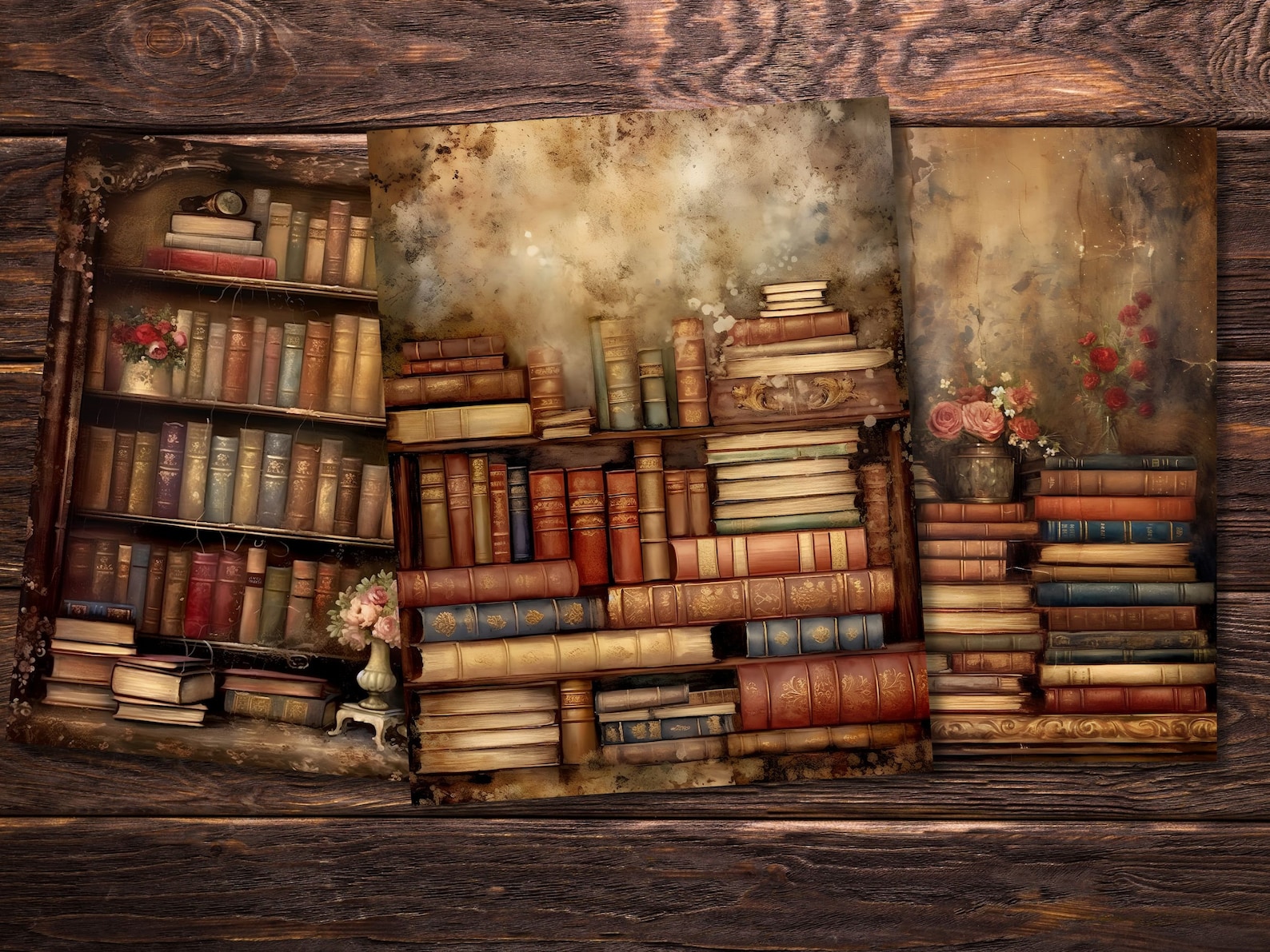 34 Victorian Era Book Arrangements, Journal Papers, Dark Academia ...