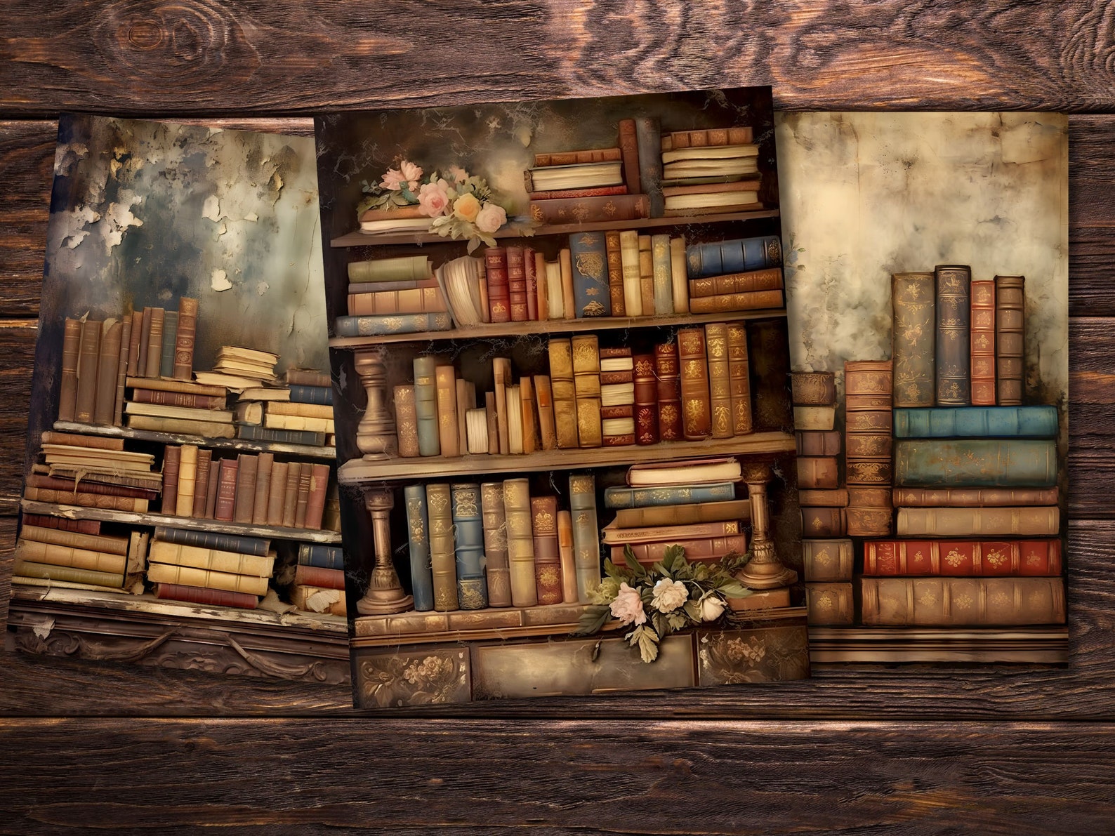 34 Victorian Era Book Arrangements, Journal Papers, Dark Academia ...