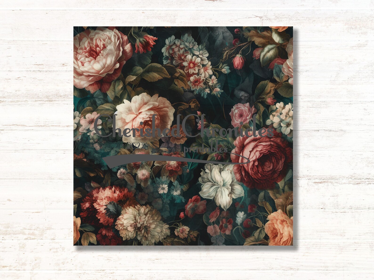 Baroque Roses Seamless Pattern, Retro Roses, Shabby Chic Background ...