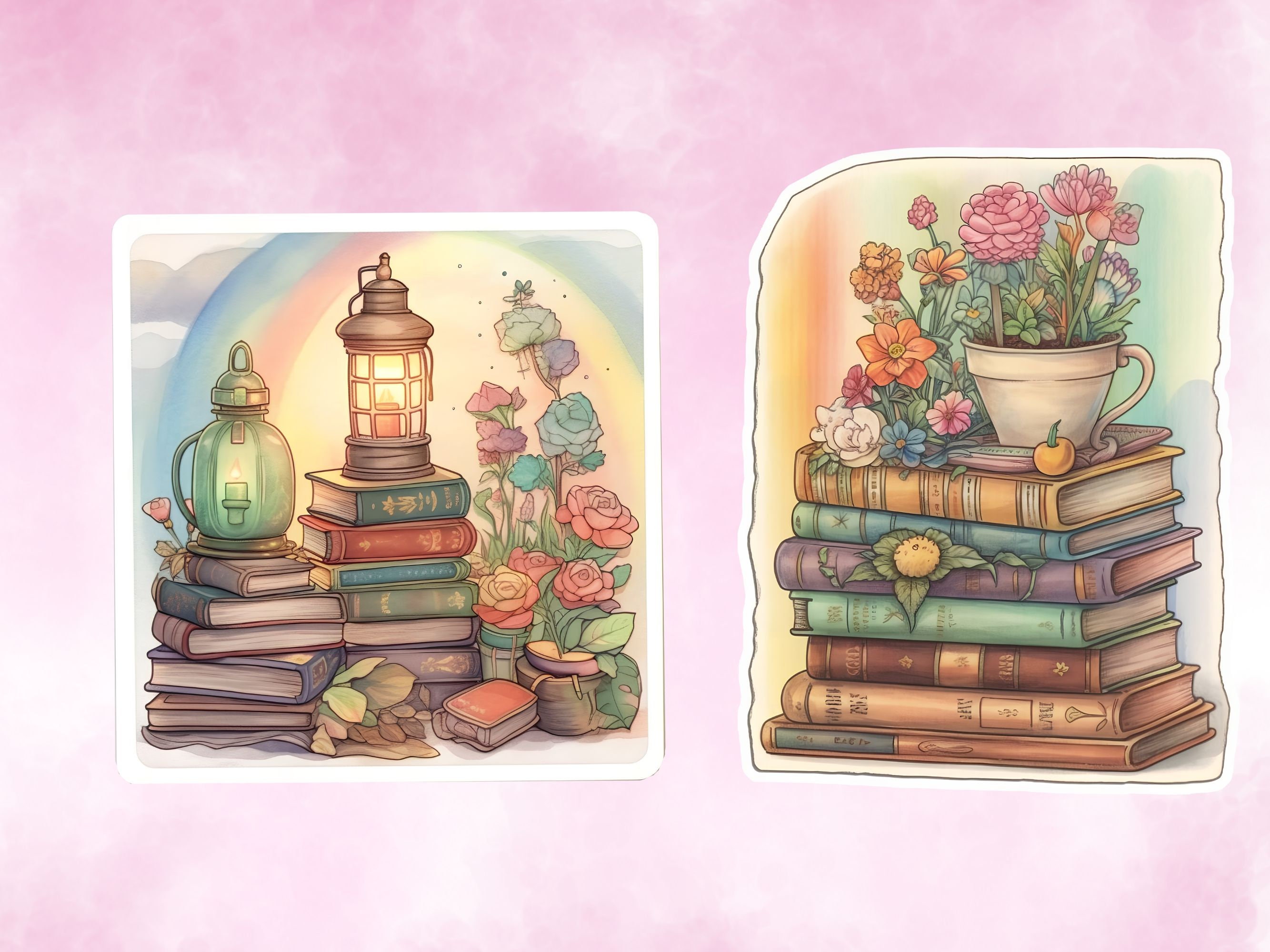 23 Watercolor Cottagecore Books Fussy Cuts, Shabby Chic Book Clipart ...