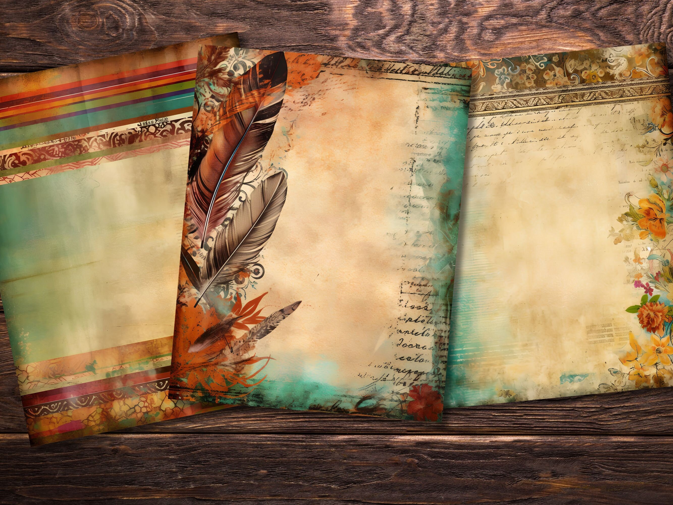 51 Boho Backdrops Journal Papers, Boho Journal, Boho Paper, 8.5x11 Inch ...