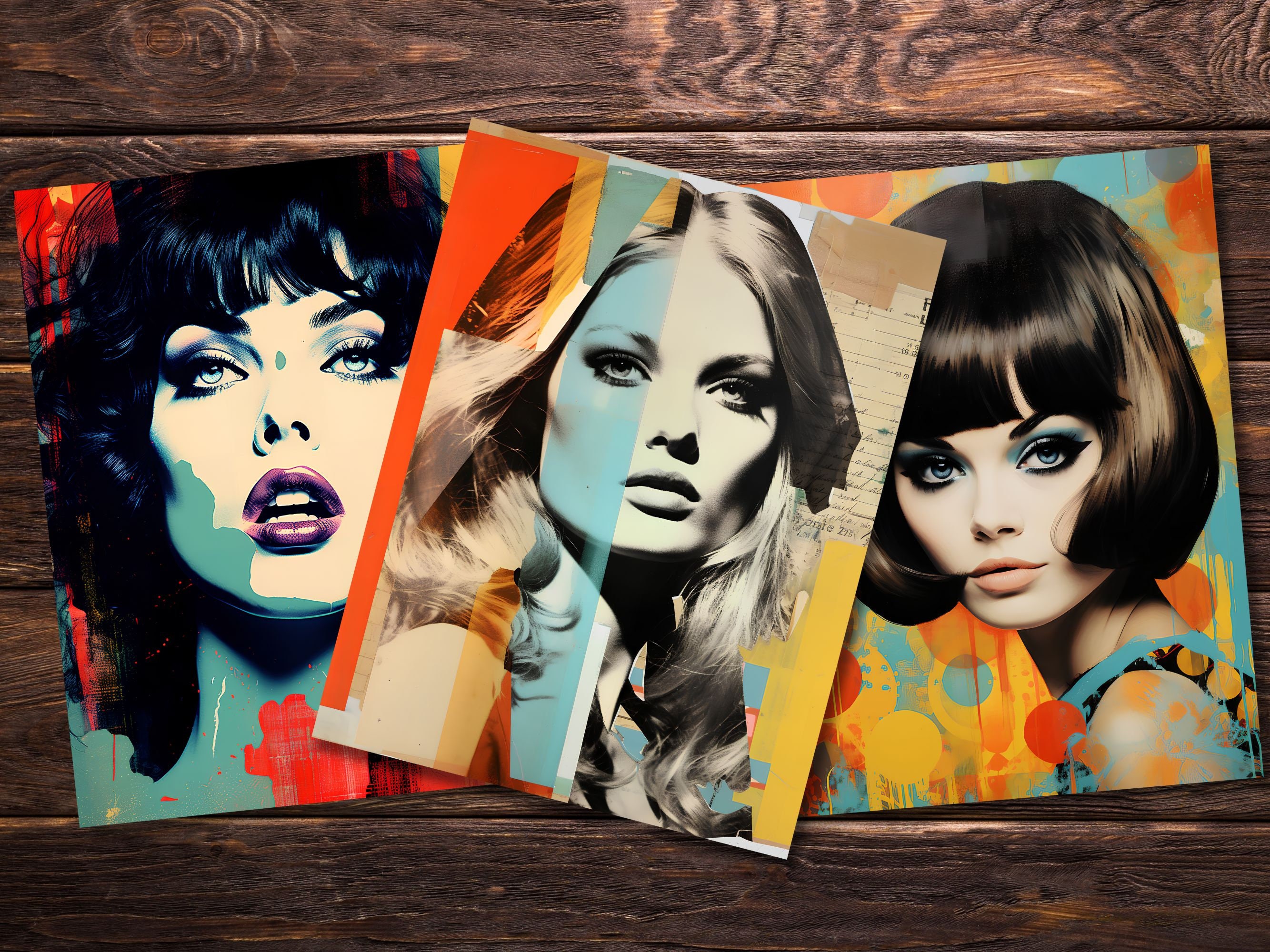70's Pop Art Glamour Portraits, 86 Journal Papers, 8.5x11 Inch ...
