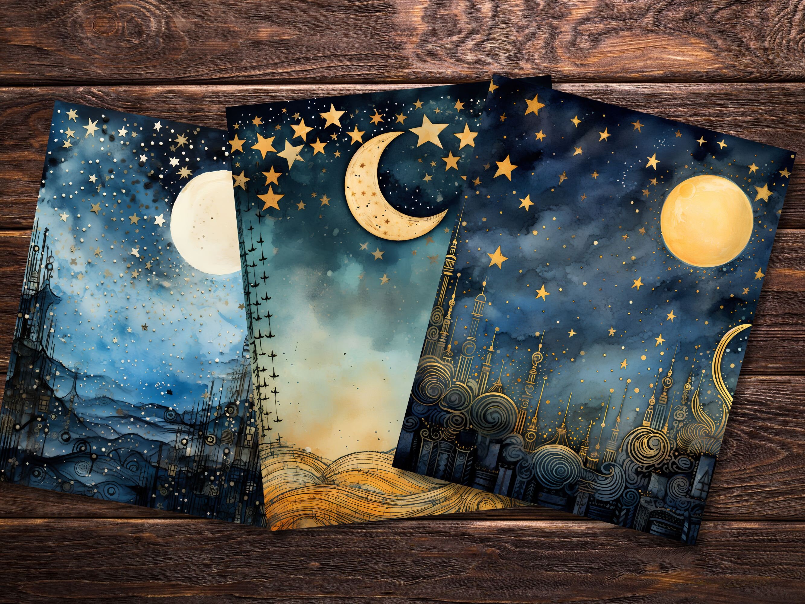 Moon Junk Journal Pages: Lunar Ephemera, Celestial Art (digital ...