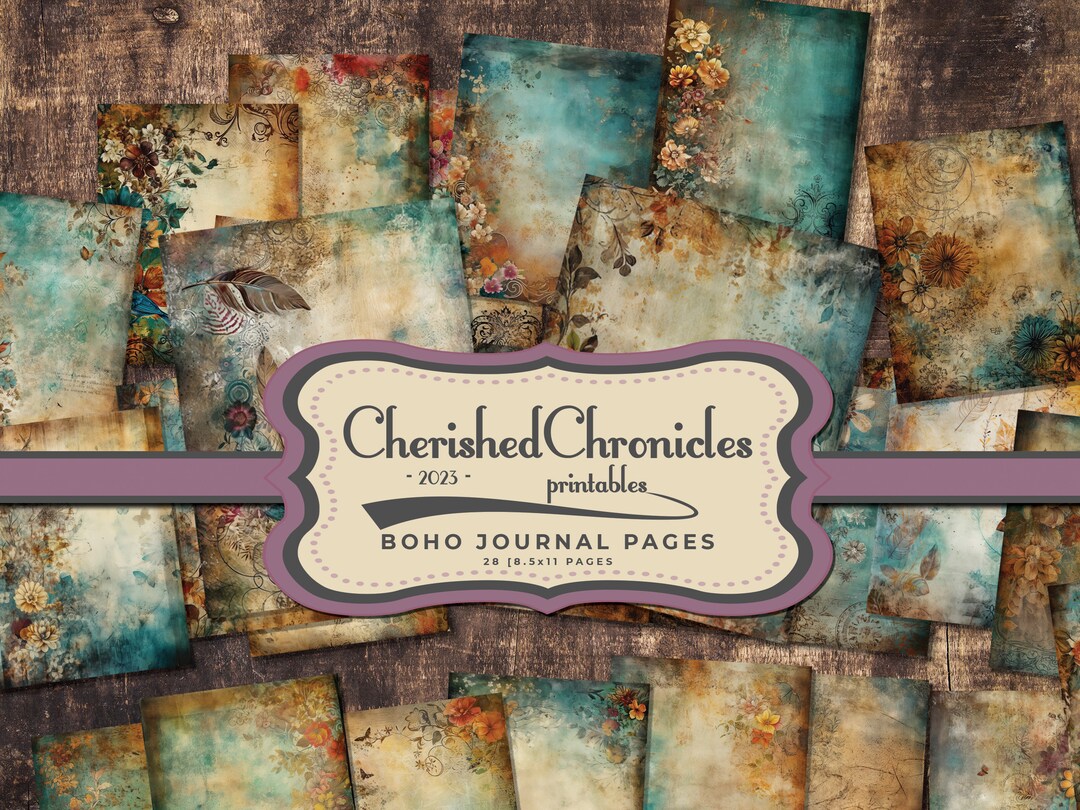28 Boho Junk Journal Pages: Bohemian Ephemera (digital Download) - Etsy