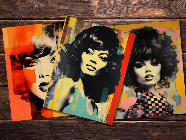 70's Pop Art Glamour Portraits, 86 Journal Papers, 8.5x11 Inch ...