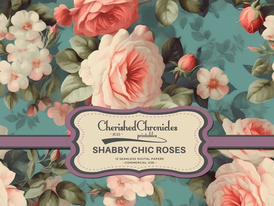 Shabby Chic Seamless, Floral Digital Paper, Rose Seamless, Seamless ...
