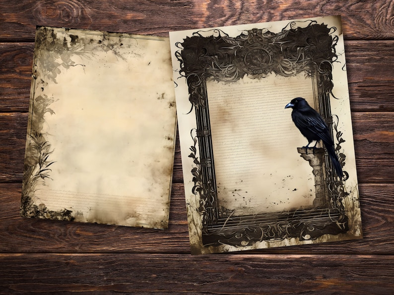 22 Dark Gothic Border Journal Pages Printable Pages 8.5x11 - Etsy