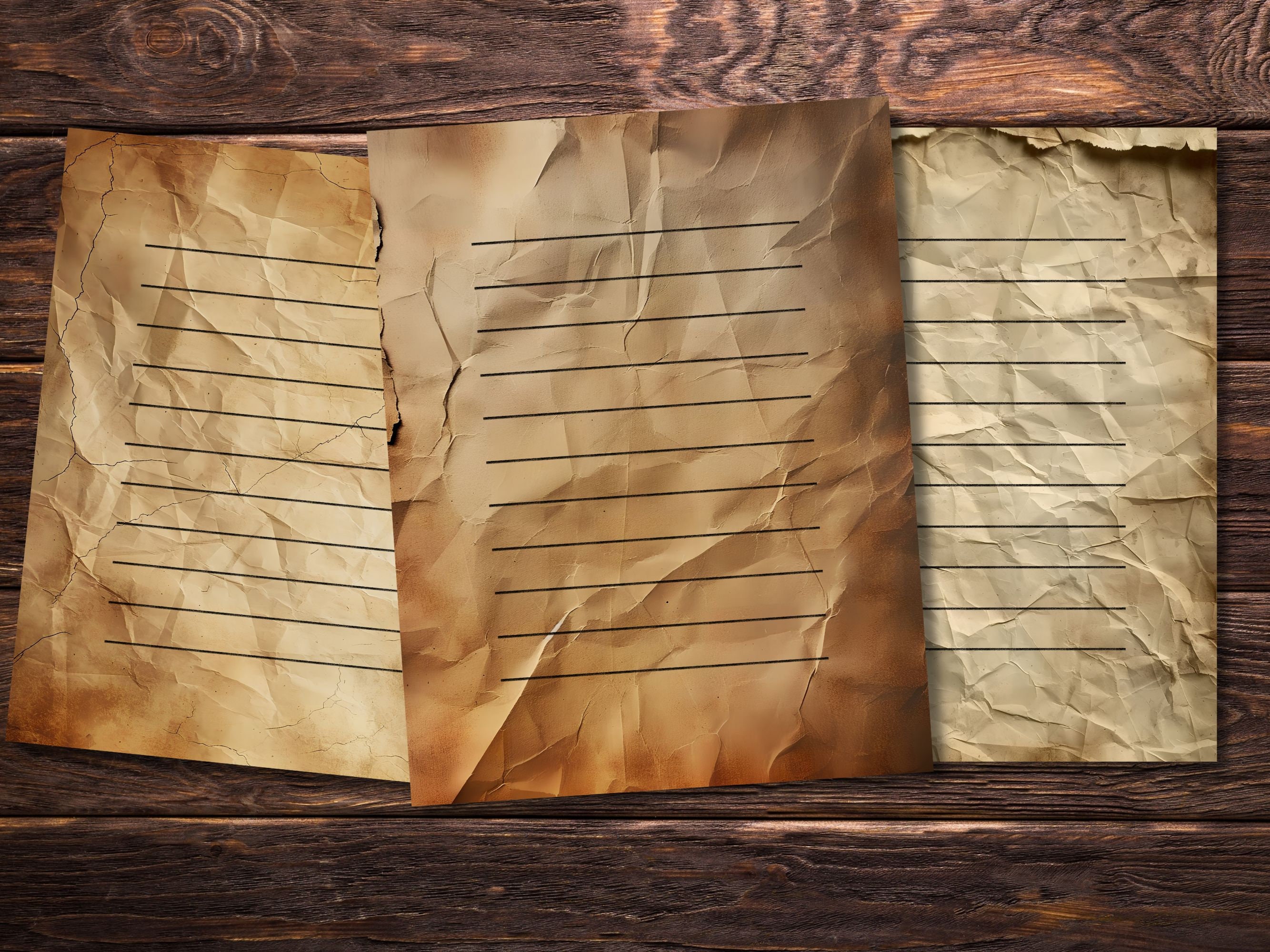 28 Old Lined Paper Journal Pages, Neutral, 8.5x11 Inch, Printable, Junk ...