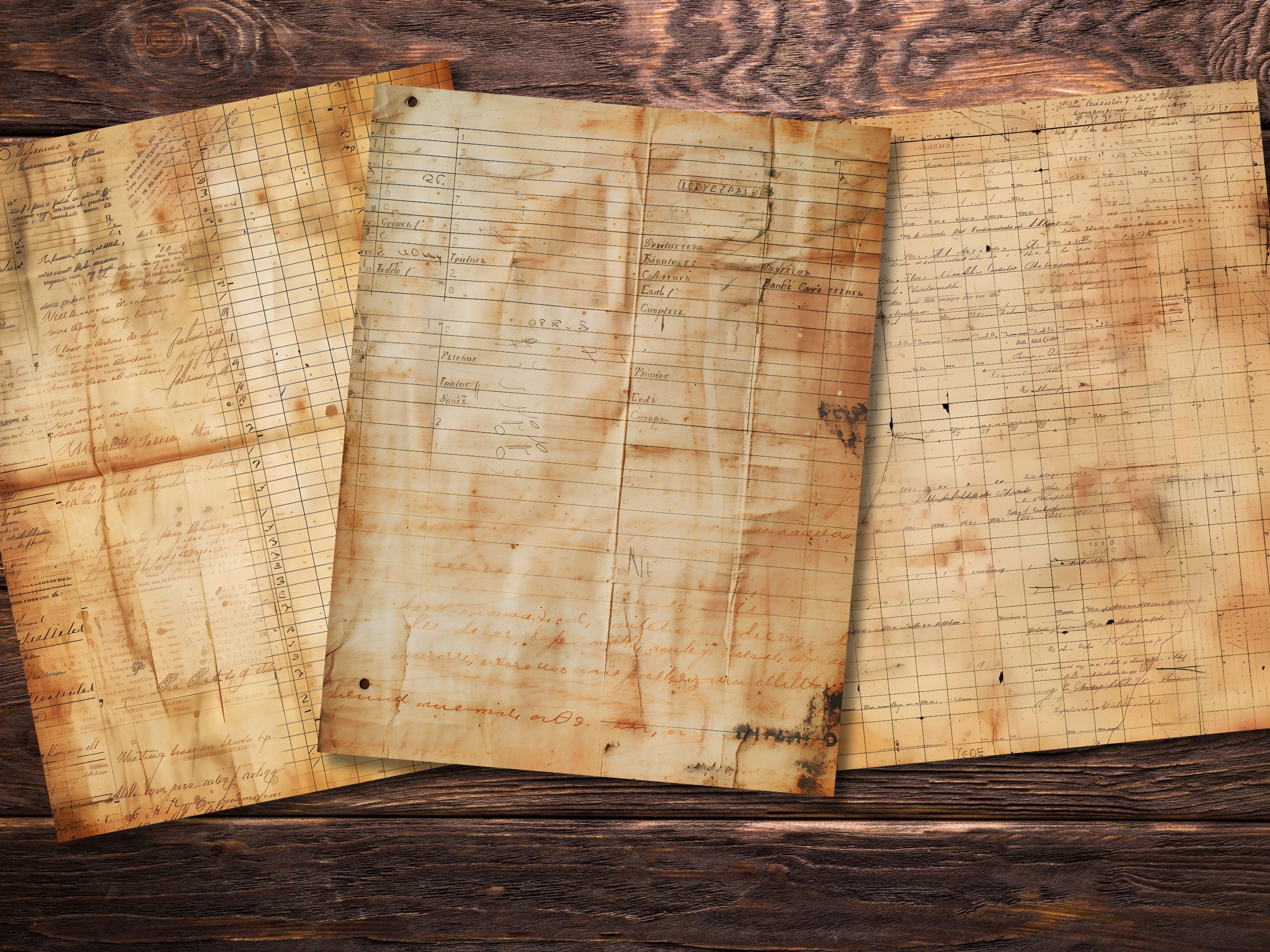 28 Grungy Ledgers Journal Pages, Vintage Paper Texture, 8.5x11 Inch ...