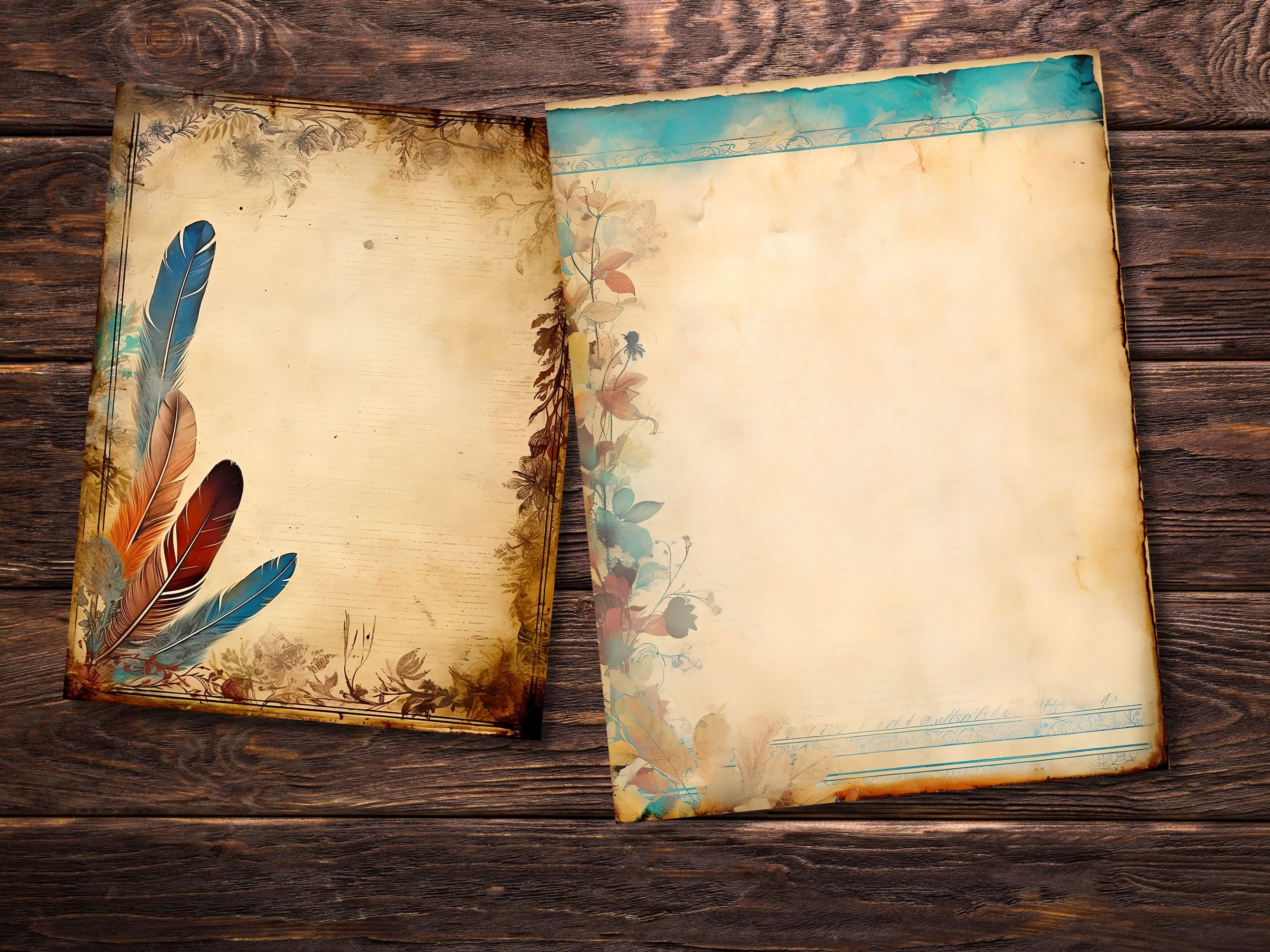 42 Boho Borders Journal Papers 8.5x11 Inches Printable - Etsy