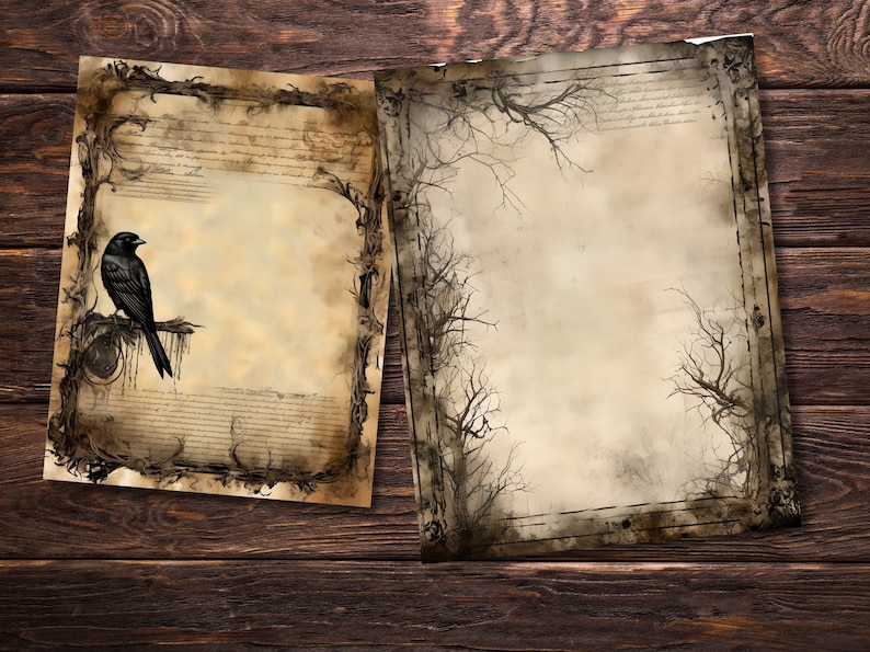 22 Dark Gothic Border Journal Pages Printable Pages 8.5x11 - Etsy