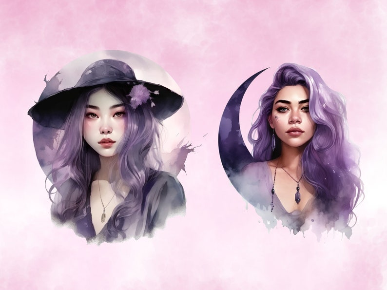 28 Diverse Violet Witches Clipart, Ethnically & Racially Inclusive ...