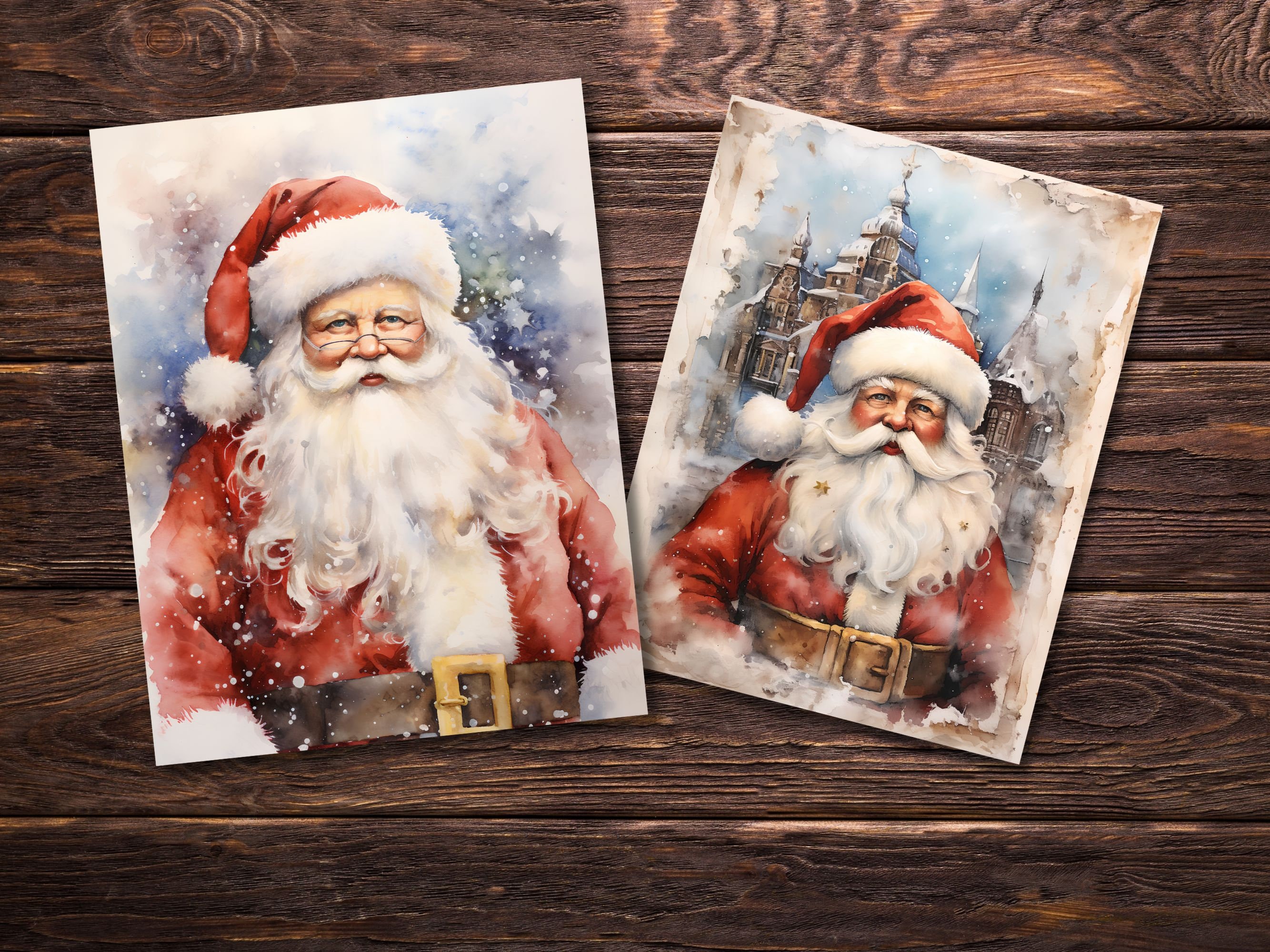 20 Vintage Santa Claus Portraits Journal Papers, 8.5x11 Inch, Christmas ...