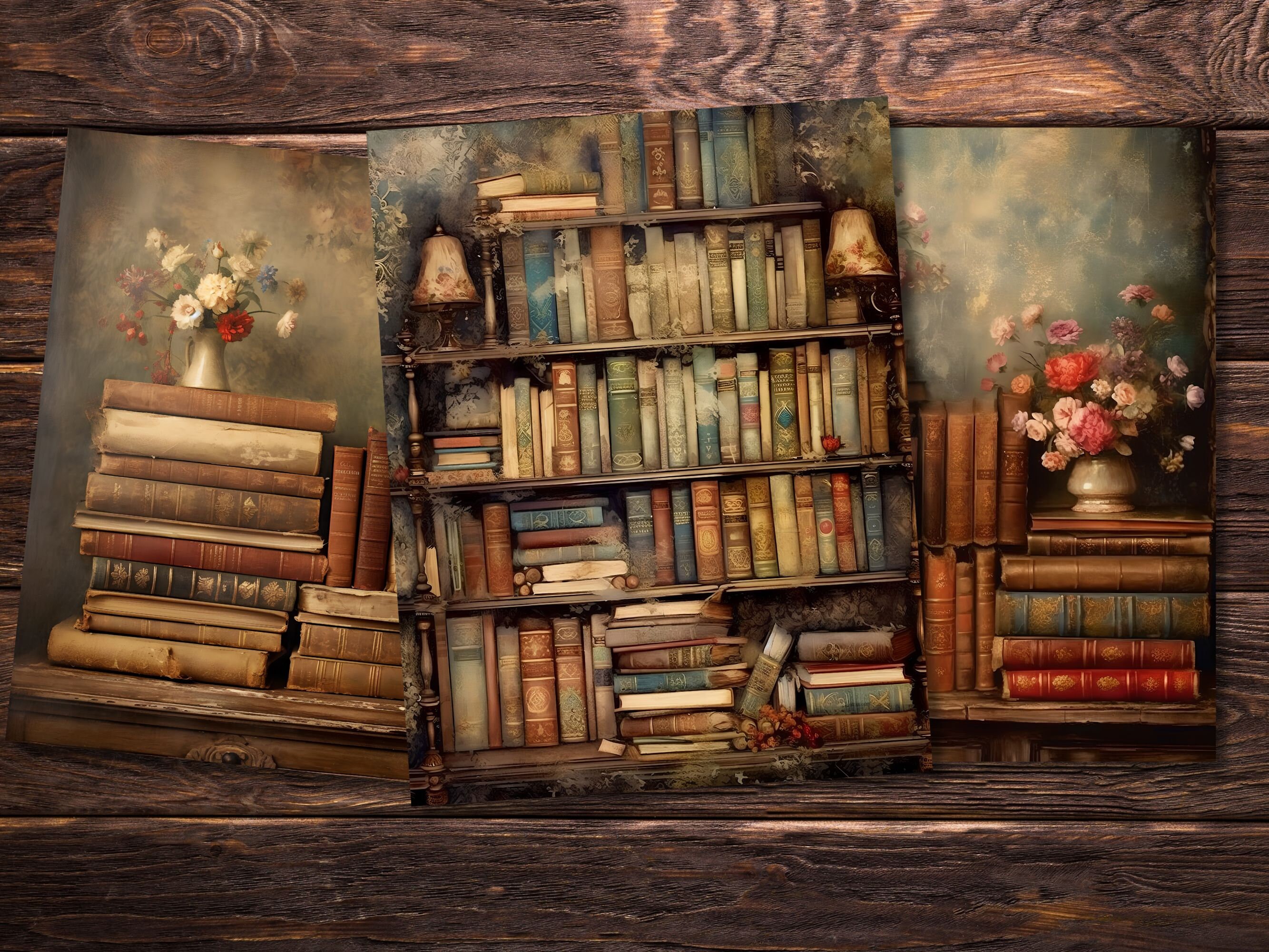 34 Victorian Era Book Arrangements, Journal Papers, Dark Academia ...