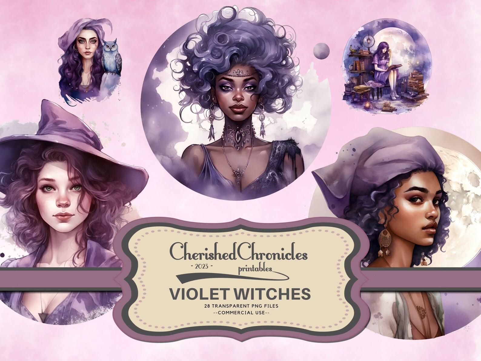28 Diverse Violet Witches Clipart, Ethnically & Racially Inclusive ...