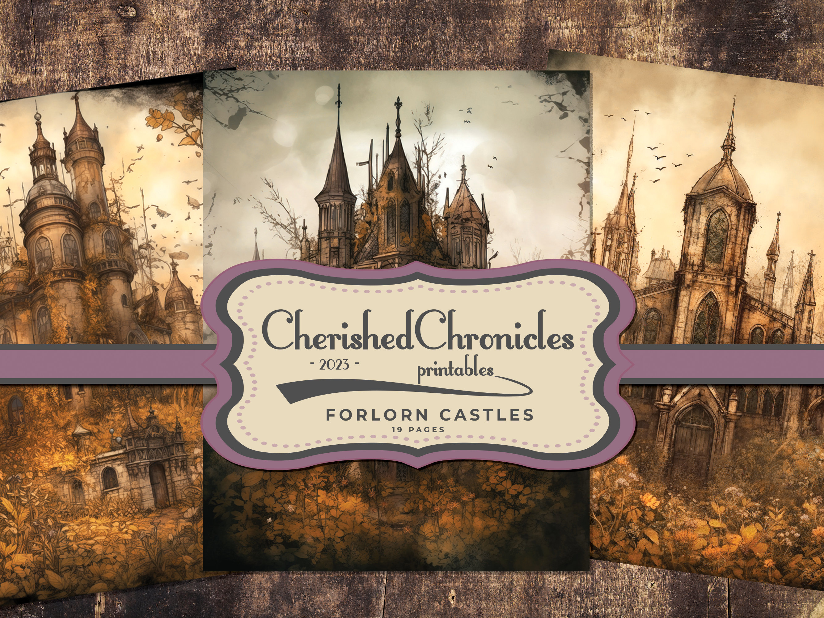 Forlorn Castle Junk Journal Pages, 19 Printable Sheets, Gothic ...