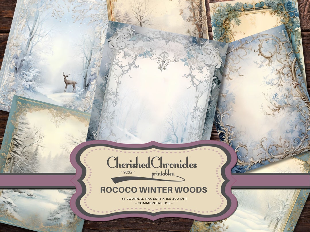 35 Rococo Winter Woods Journal Kit, Snowy Forest Theme, 8.5x11 Inch ...