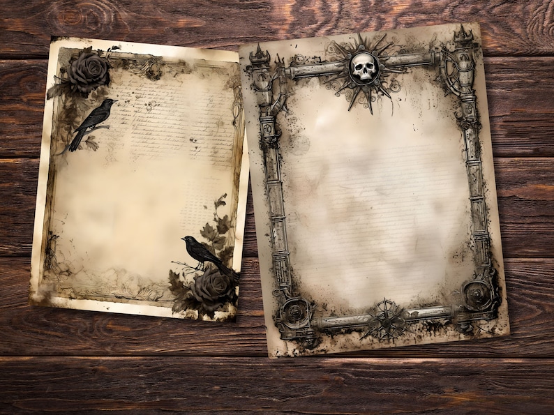22 Dark Gothic Border Journal Pages Printable Pages 8.5x11 - Etsy