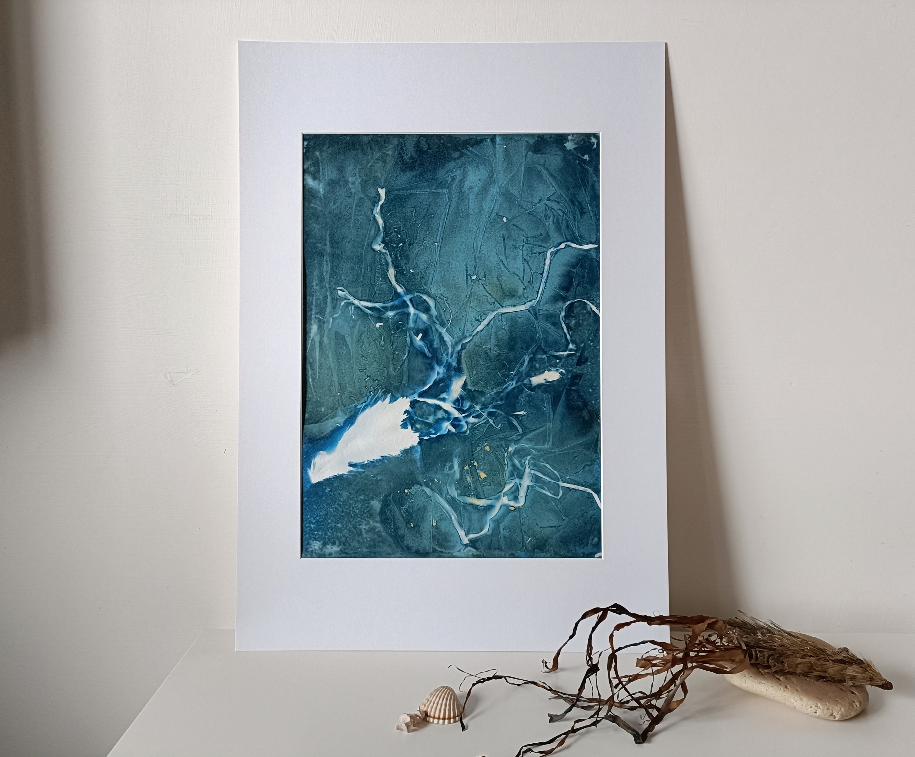 A4 Original Wet Cyanotype Print, Seaweed Wall Art Print, Cyanotype ...