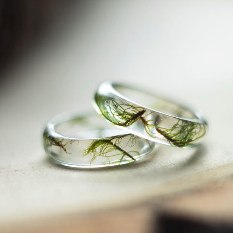 Moss Resin Ring - Etsy