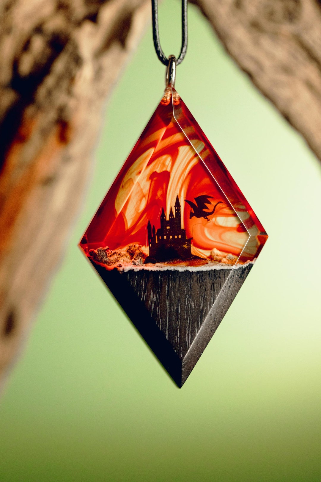 Dragon and the Castle Necklace, Dnd Necklace, Dungeon Master Gift, Geek ...