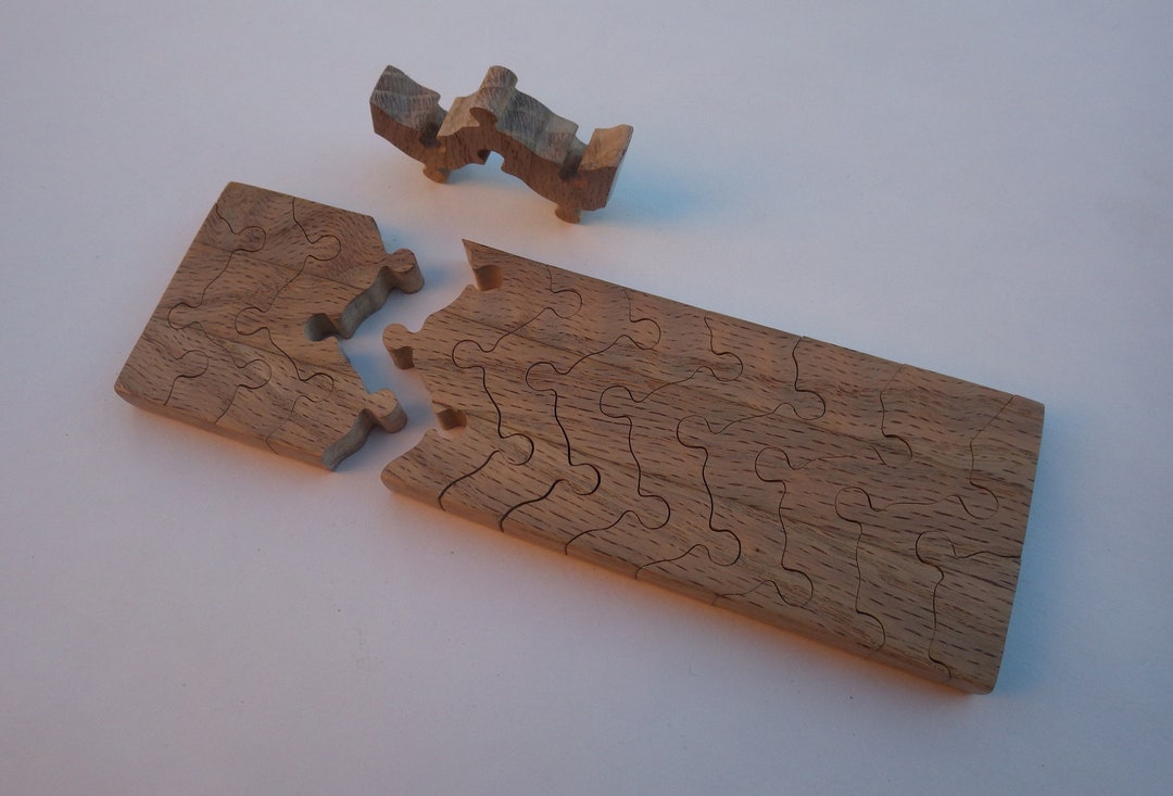 Oak Hand-cut Wooden Jigsaw Puzzle - Etsy