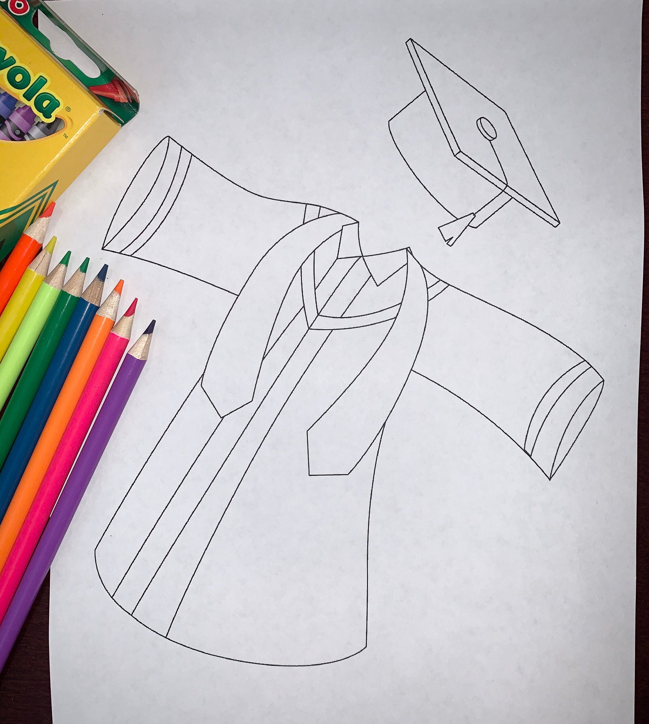 Instant Download Cap and Gown With Stole - Etsy