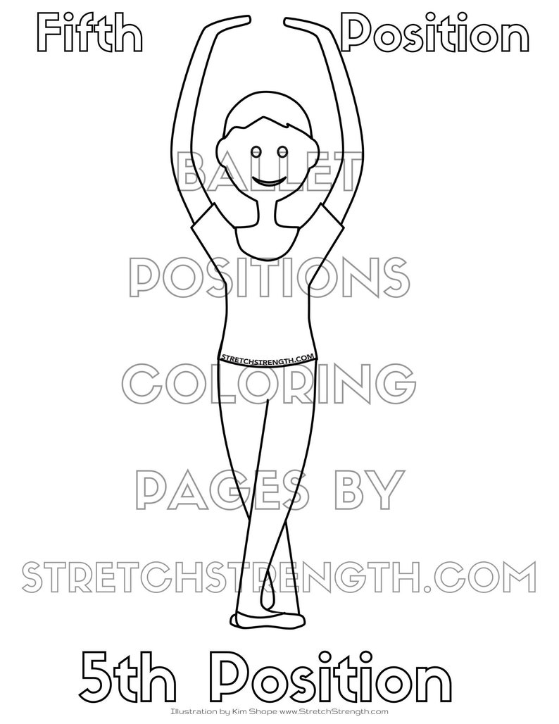 Five Ballet Positions Coloring Pages for Girls and Boys BIG BUNDLE - Etsy