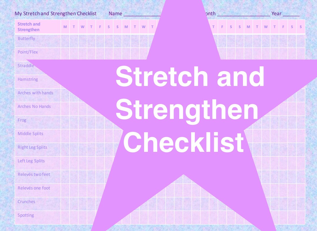 Stretch and Strengthen Checklist for Dancers, Ballerinas, Gymnasts and ...