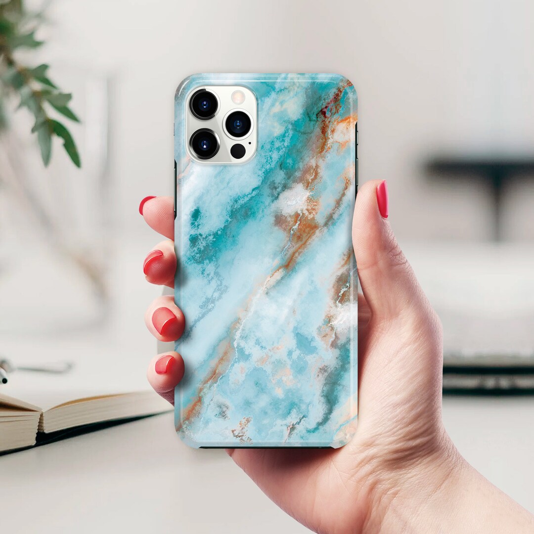 Marble Turquoise Phone Case for iPhone 16 Pro iPhone 16 Pro Max iPhone ...