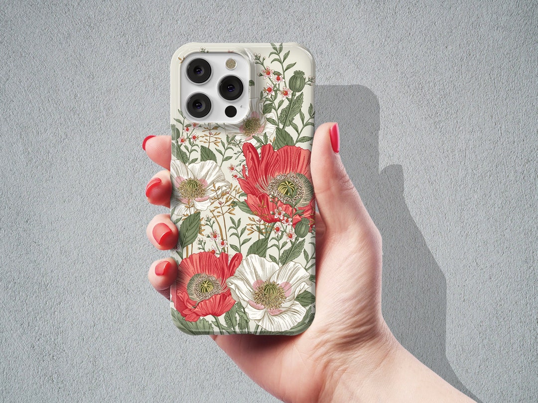 Aesthetic Poppy Flowers for iPhone 16 Pro Max Case iPhone 16 Pro Case ...