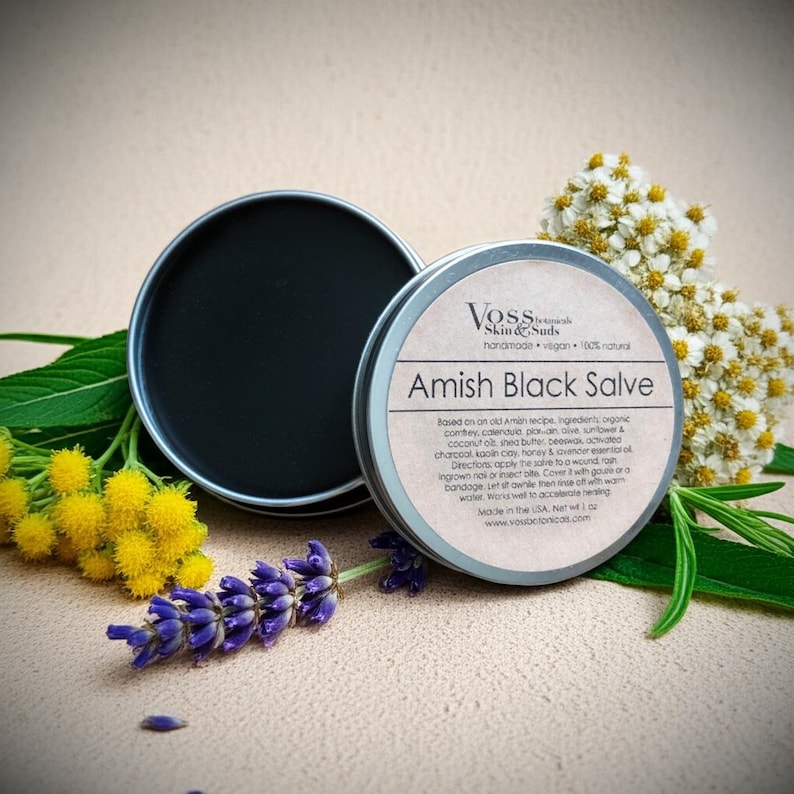 Amish Black Drawing Salve: Vegan Herbal Skin Ointment, 2 Oz - Etsy
