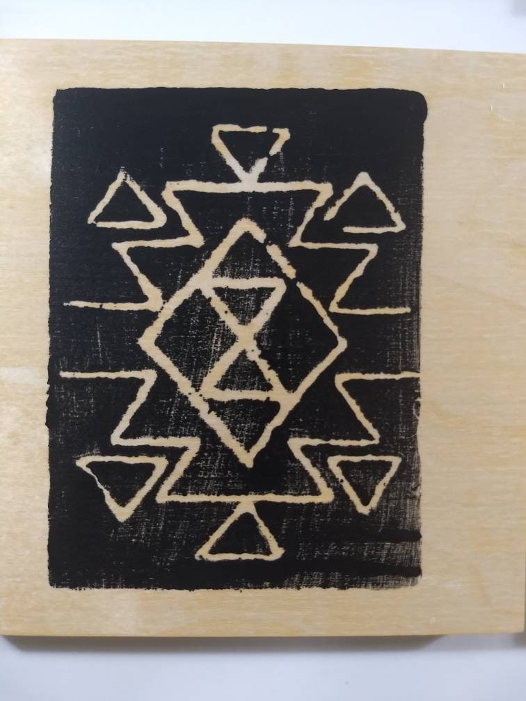 Set of 5 Aztec inspired wood art. Bohemian wall decor. Boho | Etsy