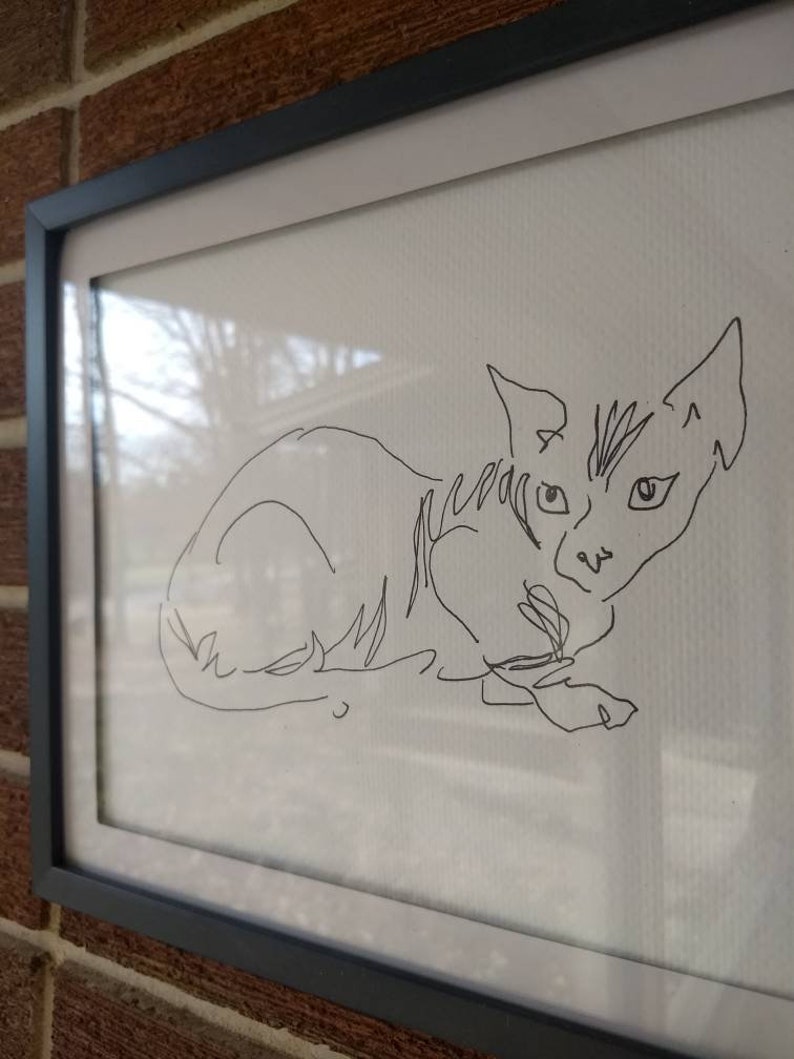 Sphynx Cat Drawing/simple Art/animal Portrait/ Pet - Etsy