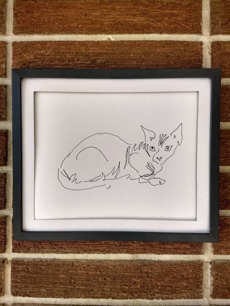 Sphynx Cat Drawing/simple Art/animal Portrait/ Pet - Etsy