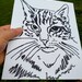 Tiger Cat Drawing/simple Animal Illustration/custom Pet Portrait ...