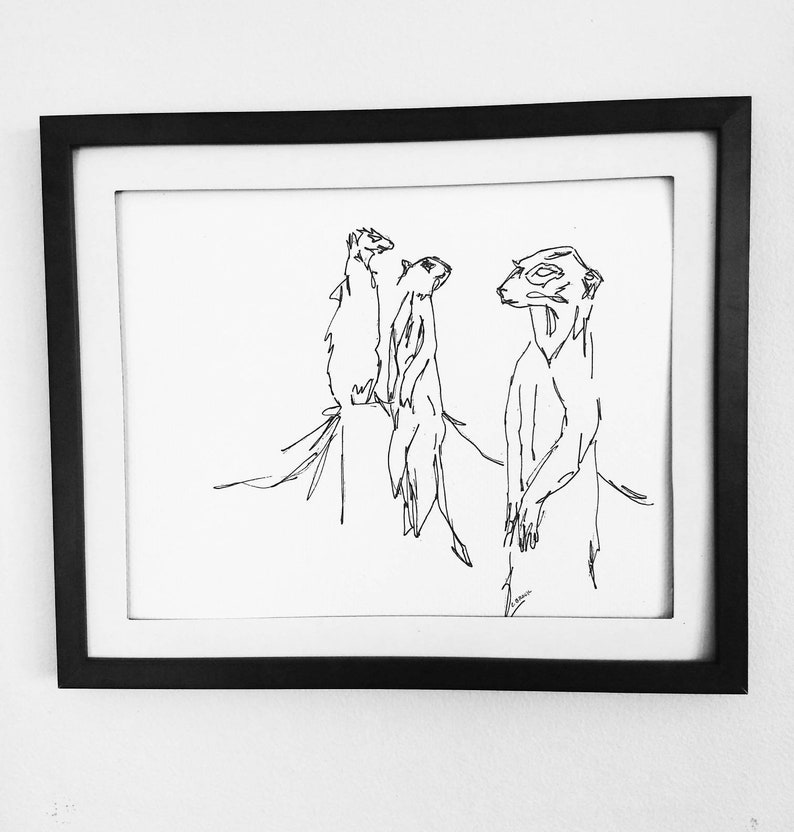 Prairie Dog Wall Art/minimalist Line Art/animal Sketch/prairie Home ...