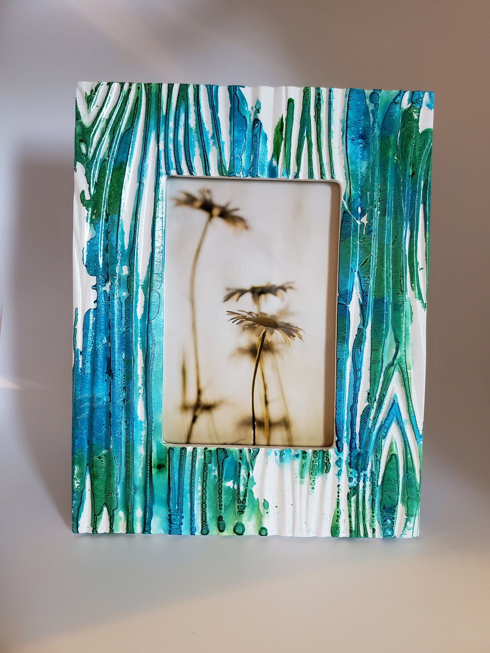 4 X 6 Decorative Picture Frame - Alcohol Ink, Abstract Art, Home Decor ...