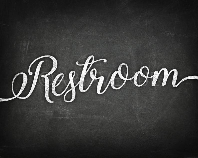 Chalkboard Chic Sign Printables Restroom Sign Printable - Etsy