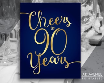 90 Years Sign - Etsy