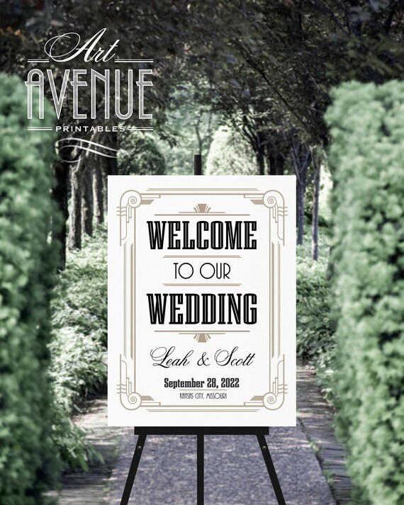 ART DECO Custom Wedding Welcome Sign Template 24x30 - Etsy