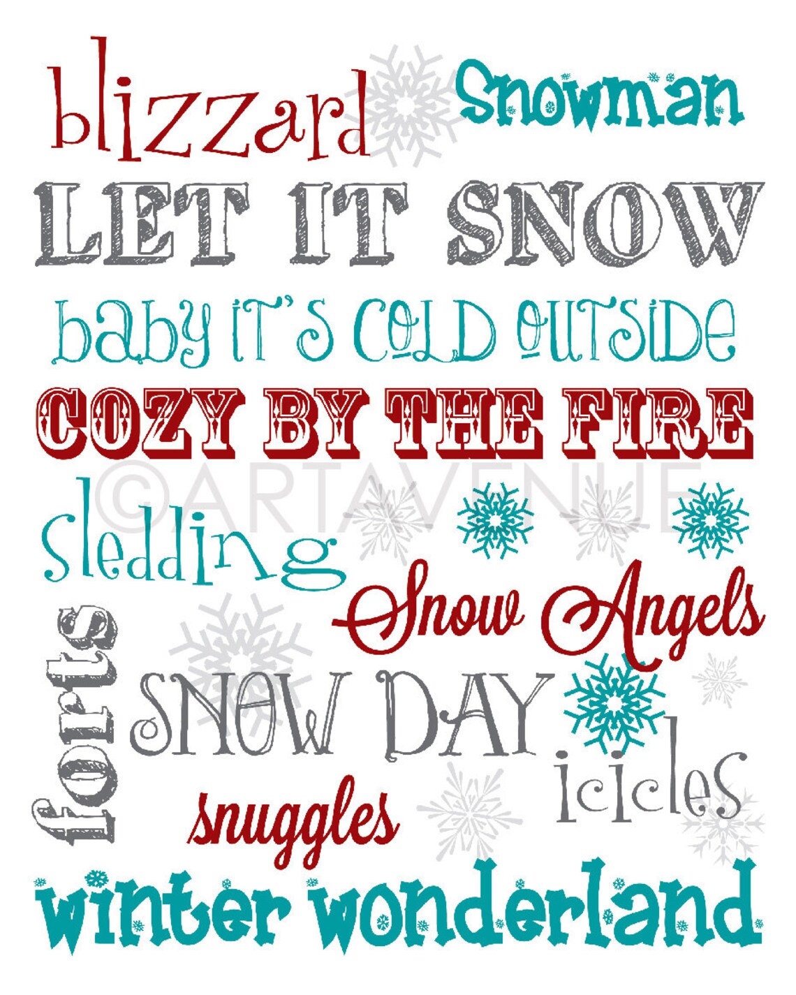 Christmas Printables WINTER MESSAGES Sign Christmas | Etsy